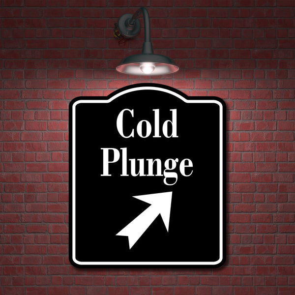 Cold Plunge 45 Degree Up Right Arrow BLACK Aluminum Composite Sign ...