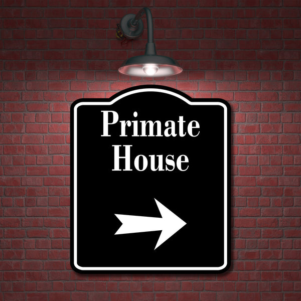 Primate House Zoo Right Arrow BLACK Aluminum Composite Sign – Work ...
