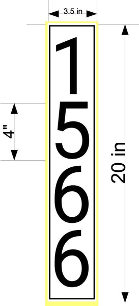 CUSTOM 102 Vertical Address signs 3.5"x20", 4" high numbers – Work ...