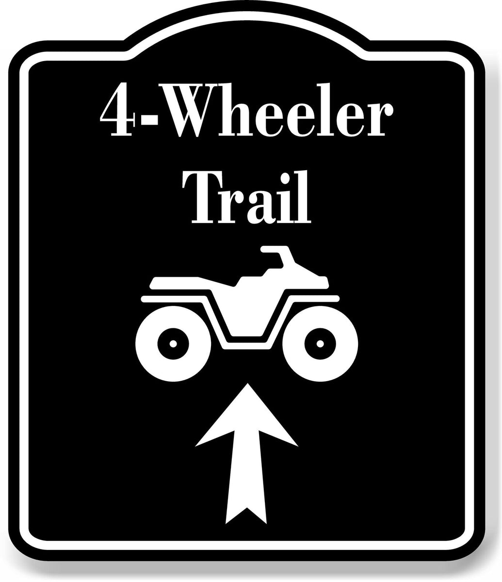 4-Wheeler Trail Up Arrow BLACK Aluminum Composite Sign – Work House signs