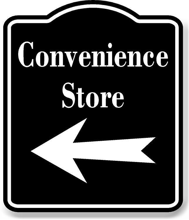 Convenience Store Left Arrow BLACK Aluminum Composite Sign – Work House ...