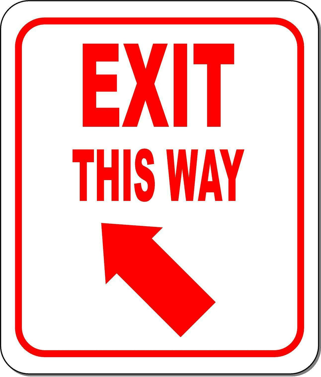 EXIT THIS WAY DIRECTIONAL RED 8 Arrow Variations Metal Aluminum compos ...