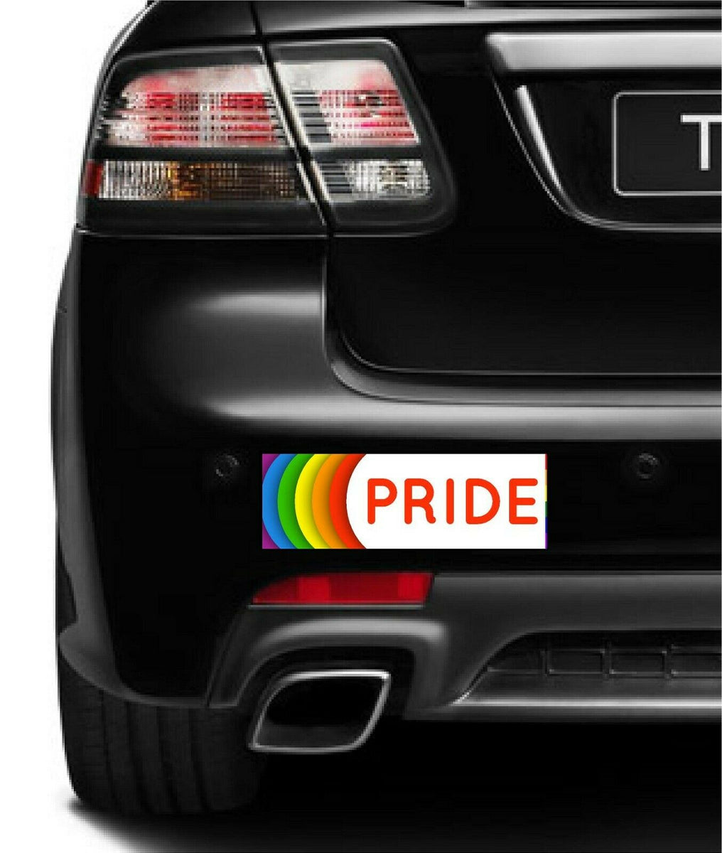 Set of 4 prank magnetic bumper stickers magnets GAY PRIDE LGBT LOVE WI ...
