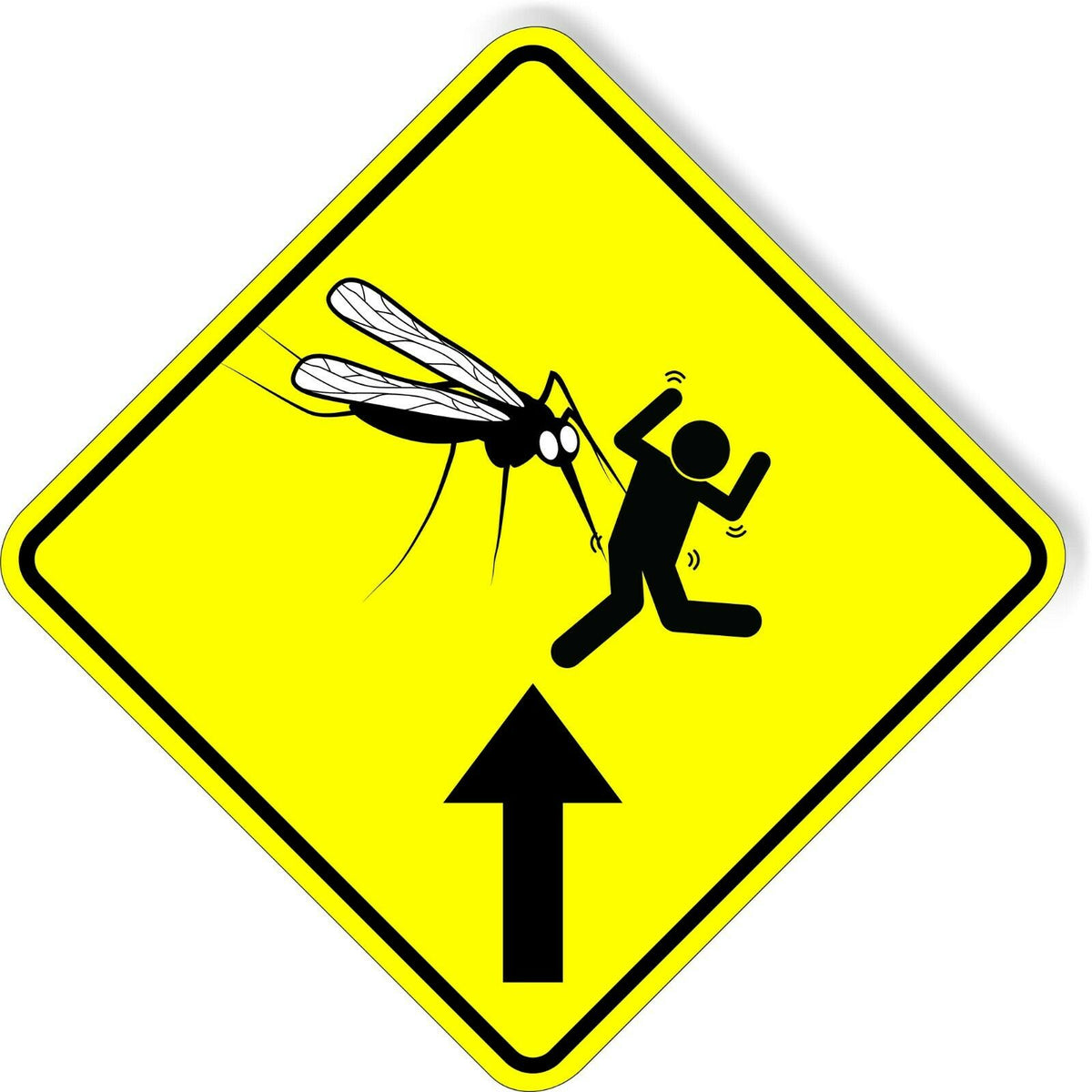 Mosquito crossing Man attack Hilarious funny Aluminum composite sign ...