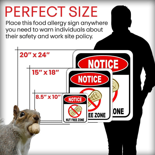 NOTICE NUT FREE ZONE Peanut METAL Aluminum composite outside sign ...
