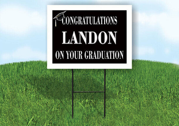 LANDON CONGRATULATIONS GRADUATION 18 in x 24 in Yard Sign Road Sign wi ...