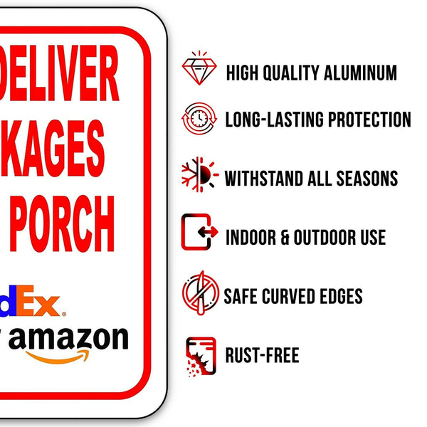 Please Deliver All Packages TO BACK PORCH outdoor Metal sign – Work ...