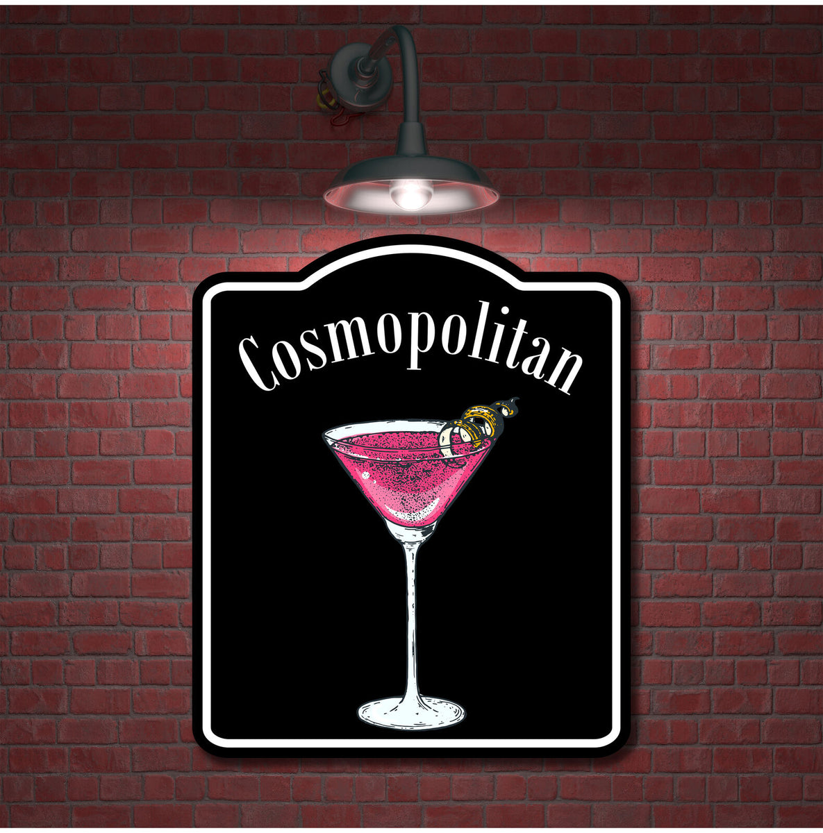 Cosmopolitan Cocktail Bar Sign BLACK Aluminum Composite Sign – Work ...
