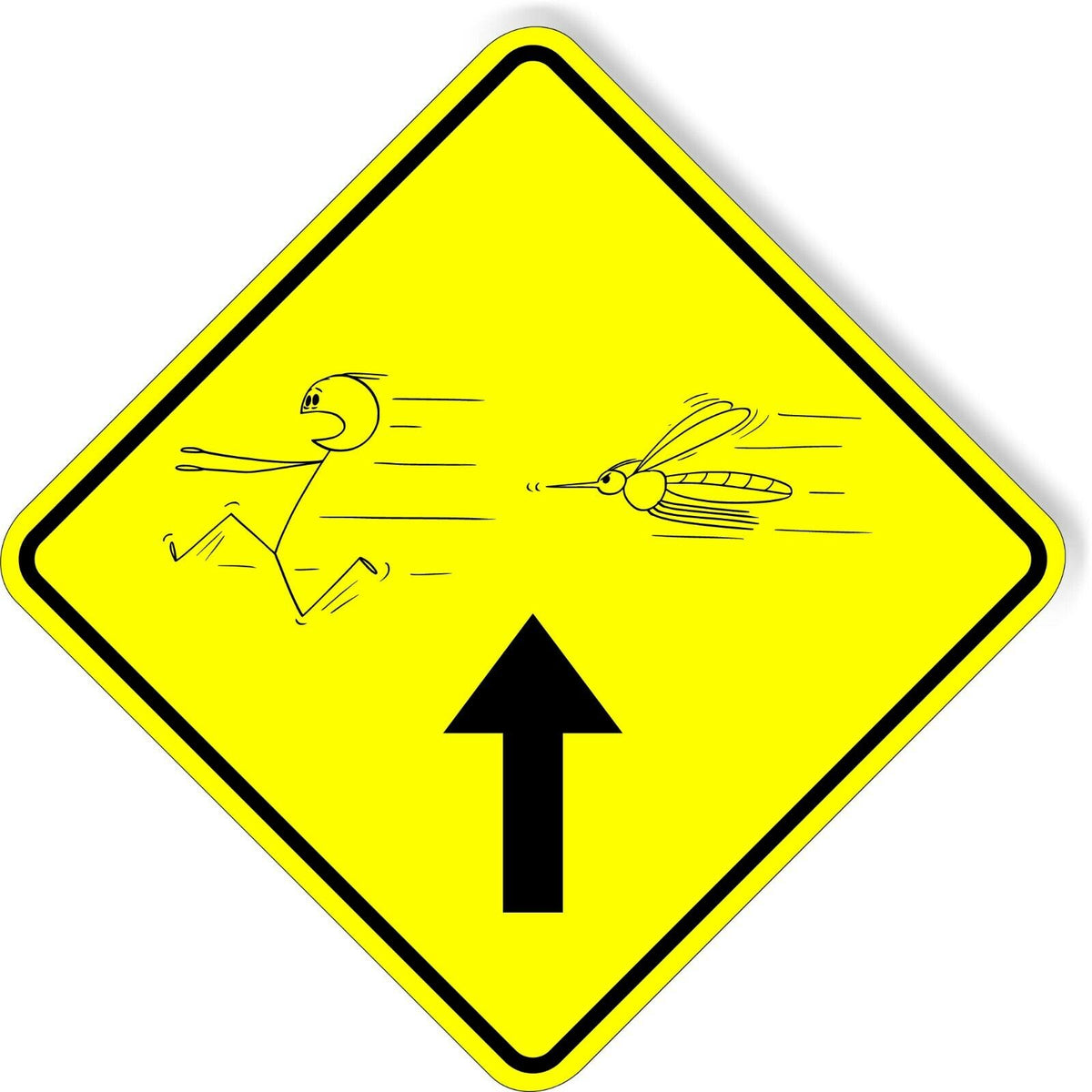 Mosquito crossing Man running away Hilarious funny Aluminum composite ...
