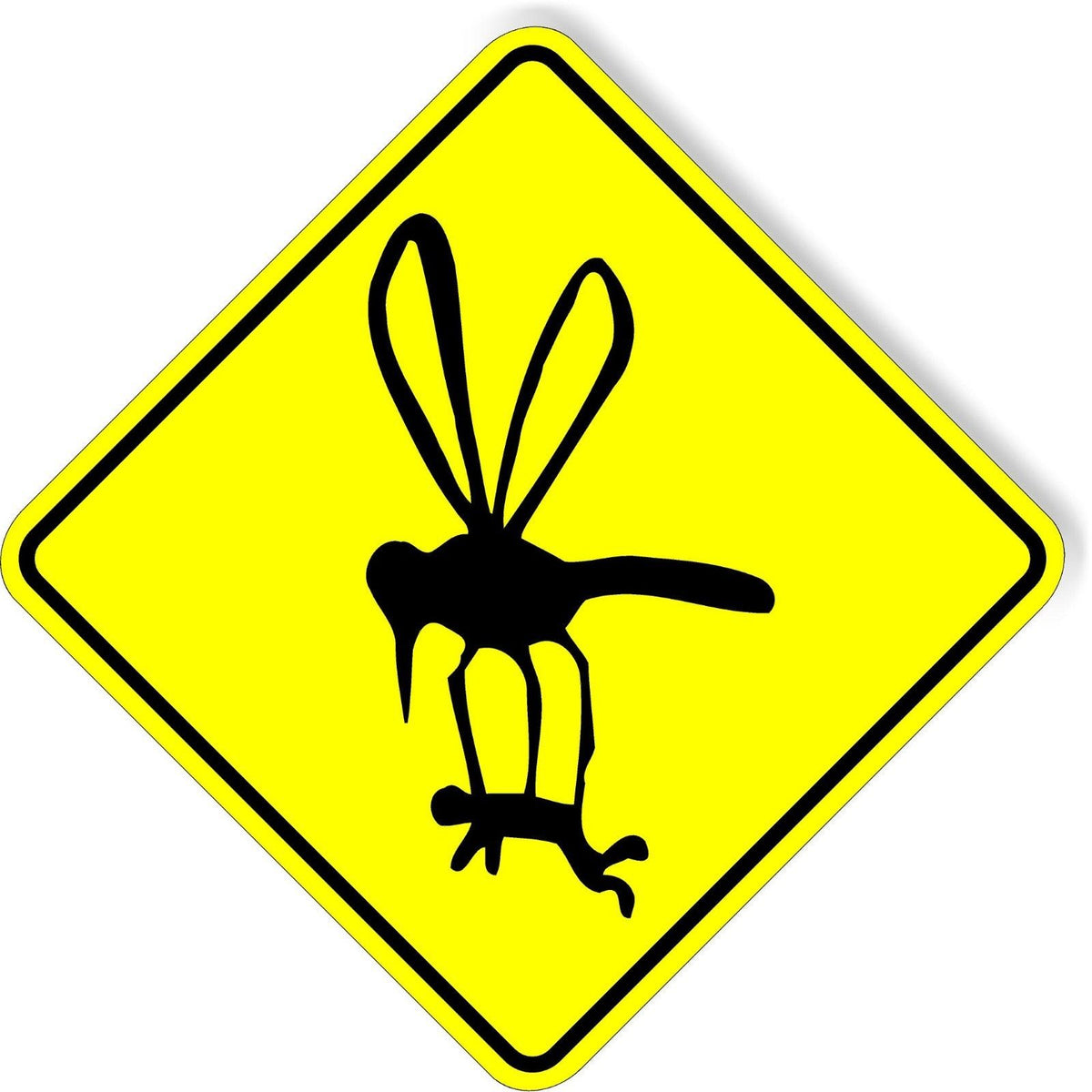 Hilarious funny Mosquito crossing carrying man sign bright vibrant eas ...