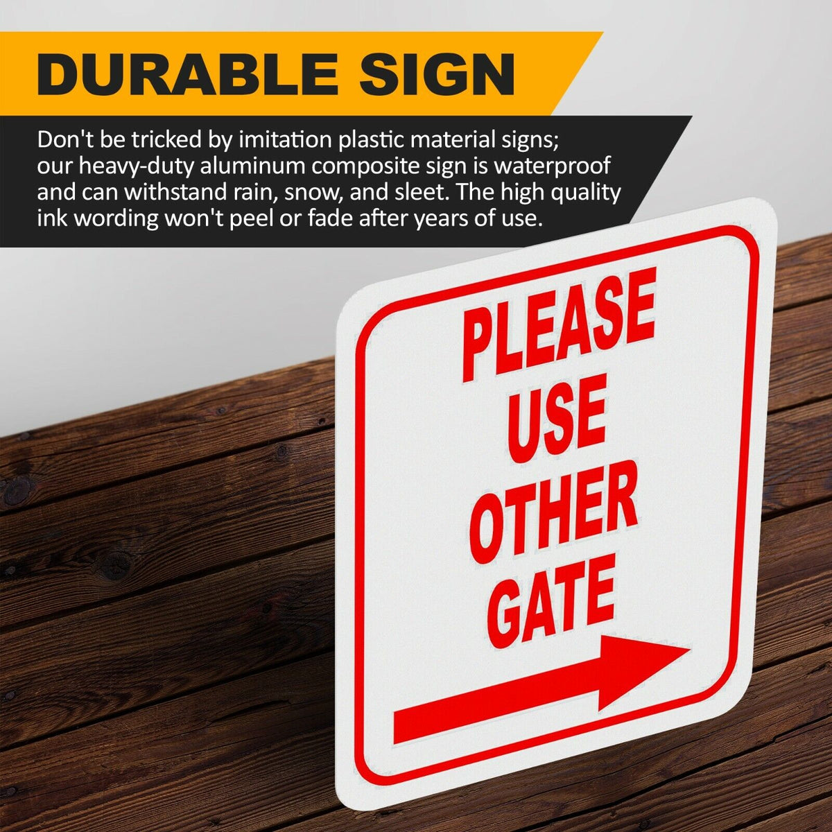 Please use other gate Right Arrow Aluminum Composite Sign – Work House ...
