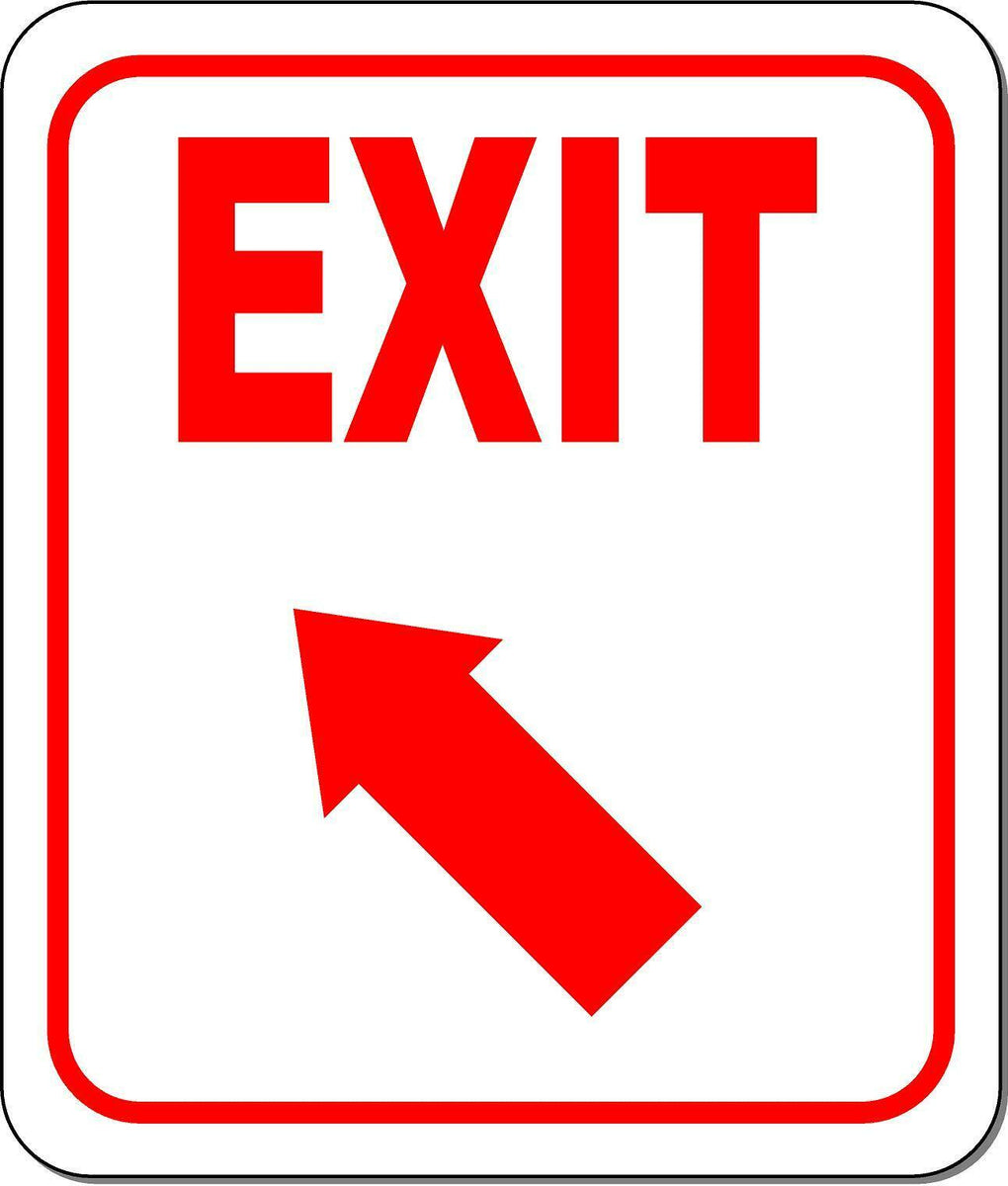 EXIT DIRECTIONAL RED 8 Arrow Variations Metal Aluminum composite sign ...