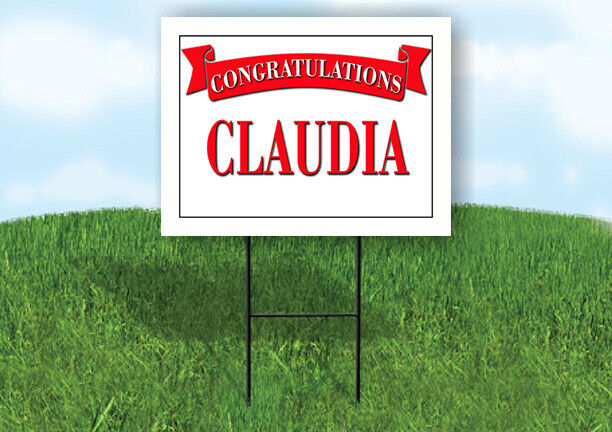 CLARENCE CONGRATULATIONS RED BANNER 18in x 24in Yard sign with Stand ...